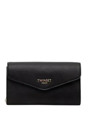 TWINSET Charm-embellished Envelope Clutch Bag - Black