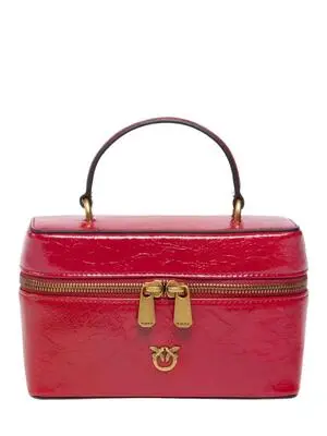 Pinko Love Birds Leather Tote Bag - Red