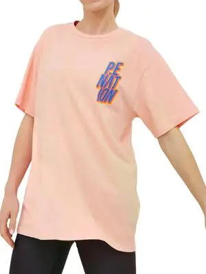 P.E Nation Crewneck Graphic Print Short Sleeve T-shirt - Orange