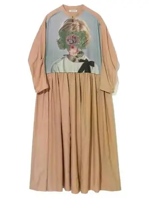 UNDERCOVER Undercover Graphic Print Gathered Dress