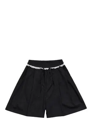 ALAS Alas'Name Silk-Cotton Blend Pleated Shorts Black