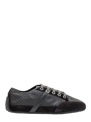 Givenchy Perforated Leather Lace-up Sneakers - Black