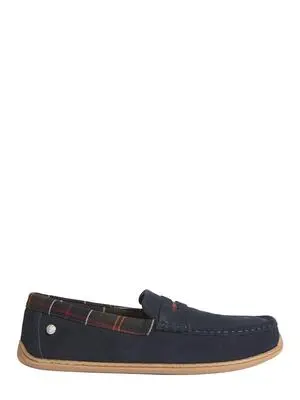 Barbour Suede Albert Loafer Slippers - Navy