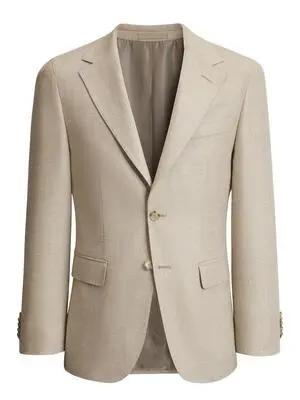 BOSS Regular-fit Blazer In Virgin Wool With Silk - Light Beige