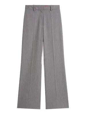 Hugo Pinstripe Wide-leg D-ring Detail Pants - Patterned