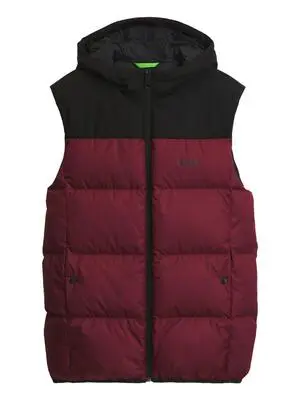 BOSS Water-repellent Down-filled Hooded Vest - Dark Pink