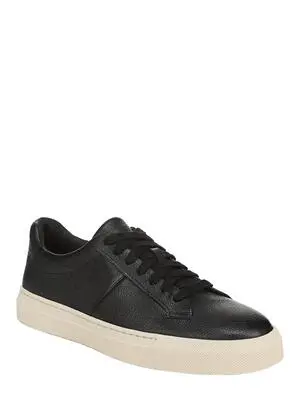 Vince Lomas Leather Low Top Sneakers - Black