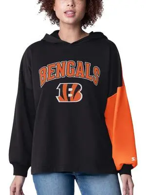 STARTER Cincinnati Bengals Power Move Long Sleeve Pullover Hoodie - Black