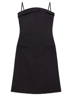 Helmut Lang Wool Gabardine Blazer Mini Dress - Black