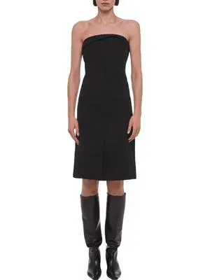 Helmut Lang Wool Gabardine Blazer Mini Dress - Black