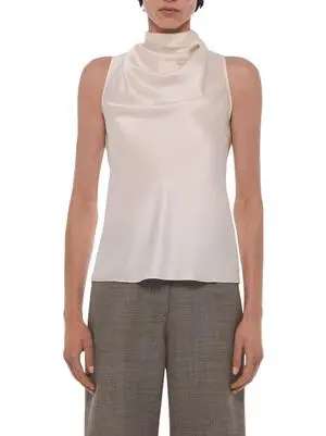 HELMUT LANG Helmut Lang Silk Satin Draped Tank