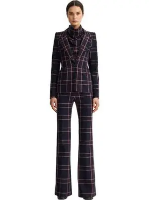 Smythe Hourglass Blazer - Fig Plaid