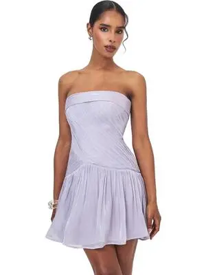 MISS CIRCLE NEW YORK Crystal Embellished Strapless Mini Dress - Lavender