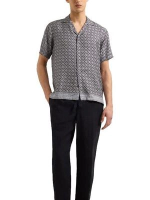Orlebar Brown Maitan Silk Relaxed-fit Shirt - Night Iris
