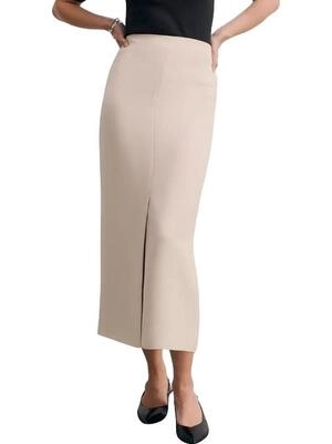 The Fold Clever Crepe Doppio Olena Pencil Skirt - Neutral