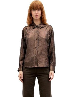 Gerard Darel Loyce Textured Button-through Shirt - Brown