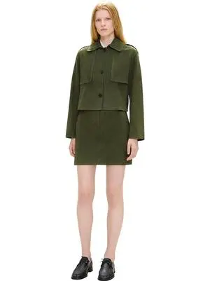 Theory Suede Mini Trouser Skirt - Ivy