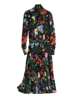 Gucci Printed Silk Crêpe De Chine Dress - Black