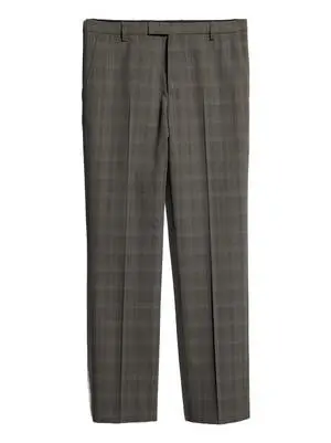 Gucci Embroidered Prince Of Wales Wool Pants - Black