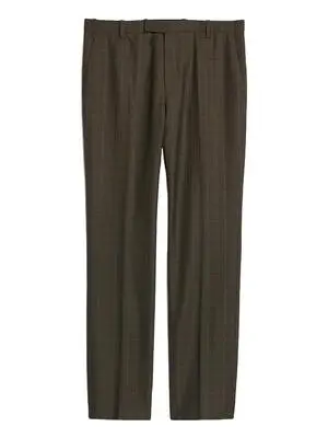 Gucci Prince Of Wales Wool Pants With Embroidery - Black