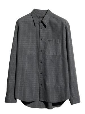 Gucci Check Cotton Lamé Shirt With Embroidery - Grey