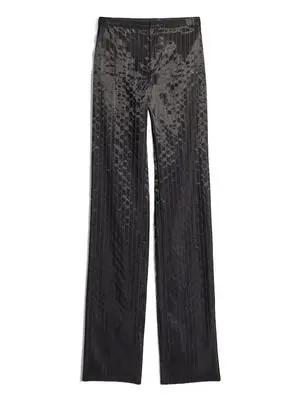 Gucci Pinstripe Wool Silk Pants - Black