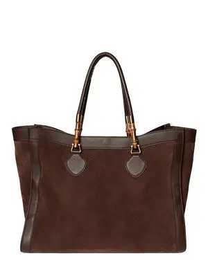GUCCI Gucci Bamboo Large Suede Tote Bag