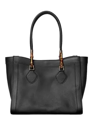 Gucci Bamboo Detail Leather Tote - Black