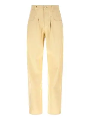 Isabel Marant Étoile ISABEL MARANT ÉTOILE Barrel Fit Pleated Jeans Beige