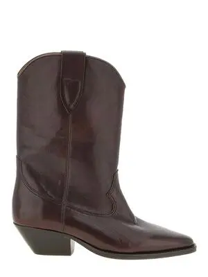 Isabel Marant Étoile ISABEL MARANT ÉTOILE Duerto Leather Mid-Calf Boots Brown