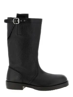 DRIES VAN NOTEN DRIES VAN NOTEN Mid Calf Biker Boots With Buckle Detail
