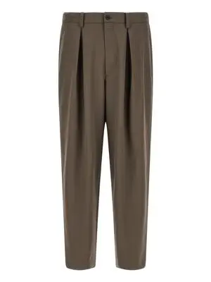 SSSTEIN Wide-leg Wool Gabardine Trousers - Brown