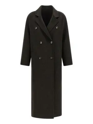 Loulou De Saison LOULOU DE SAISON Irvin Double-Breasted Wool-Cashmere Blend Coat Brown