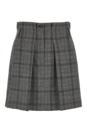 TELA Gaby Pleated Skirt In Virgin Wool - Gray