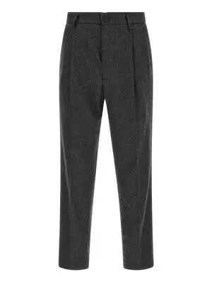 DEPARTMENT 5 Gin Pleated Wool Cashmere Flannel Wide-leg Trousers - Gray