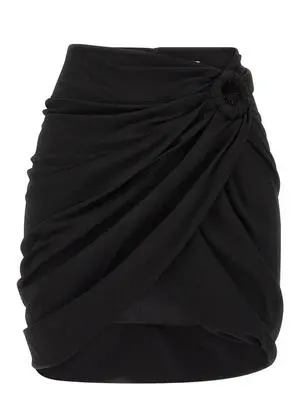 Isabel Marant Étoile ISABEL MARANT Sabrina Asymmetrical Draped Mini Skirt Black