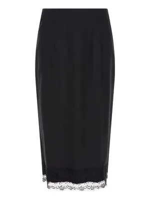 Ermanno Scervino Lace Trim Sheath Skirt - Black