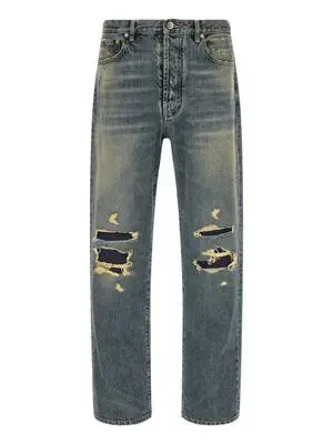 MAISON MARGIELA Maison Margiela Distressed Straight Leg Denim Trousers