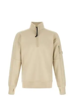 C.P. COMPANY C. P. Company 'diagonal Raised' Sweatshirt With Lens Detail Beige