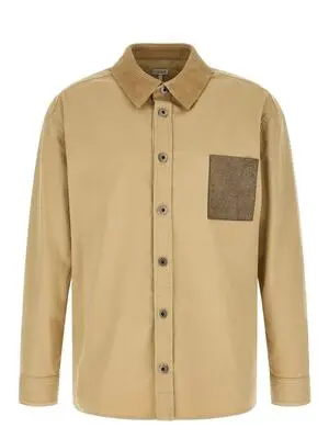 Loewe Cotton Overshirt With Tschino - Beige