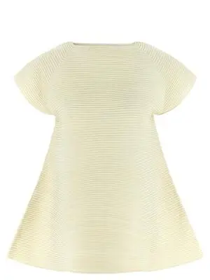 Issey Miyake Corrugated Knit Mini Dress - Yellow