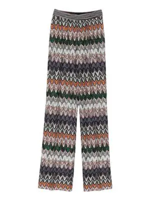 Missoni MISSONI Wide Leg Zigzag Knit Trousers Multi