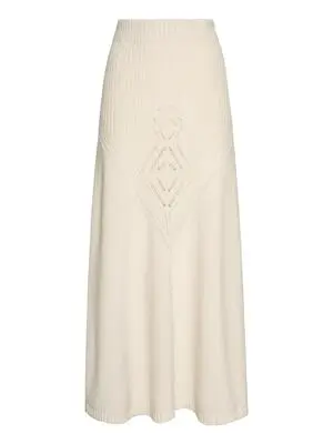 Malo Pointelle Maxi Skirt - Ivory