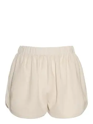 Malo Piqué Virgin Wool-silk Shorts - Ivory