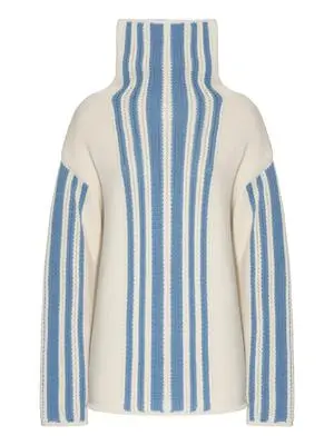 Malo High-neck Virgin Wool-cashmere Intarsia Sweater - Stripe