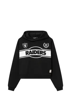 Junk Food Clothing Las Vegas Raiders Oversized Cropped Hoodie - True Black