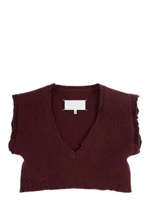 MAISON MARGIELA Cropped Knit Vest - Red