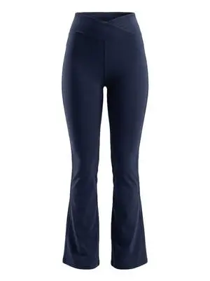 BE ATHLETICA Be One Eighty Wrap-waist Flared Leggings Navy - Blue