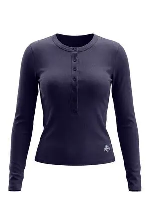 BE ATHLETICA Henley Top - Blue