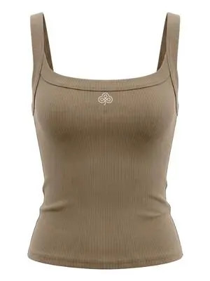 BE ATHLETICA Essential Scoop Neck Tank Top - Brown